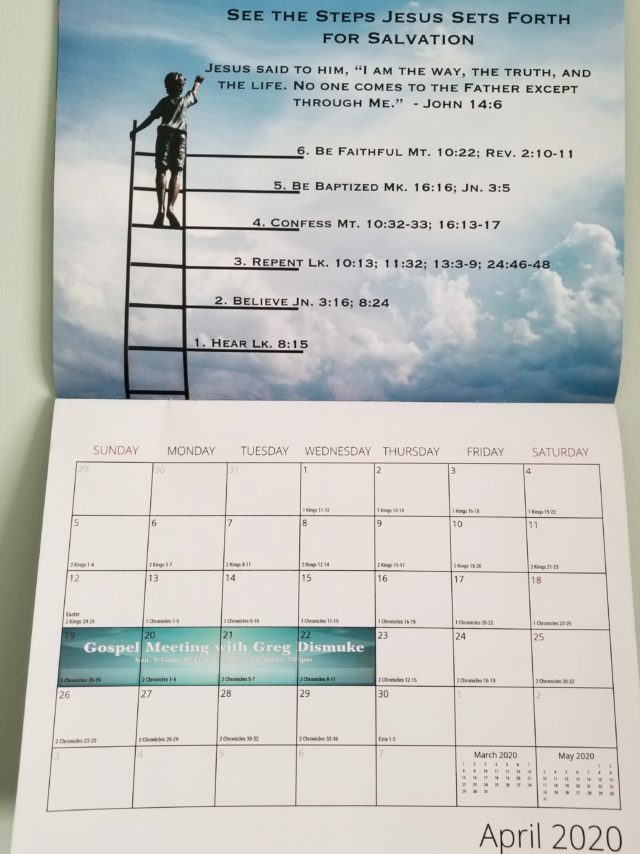 April’s Bible Reading Schedule – Davonne Parks